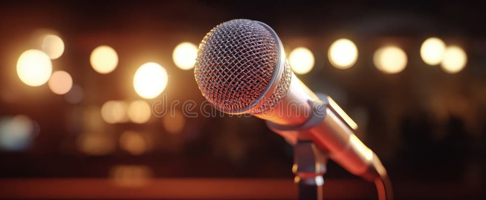 The Microphone Stands Ready for an Unforgettable Performance in a ...