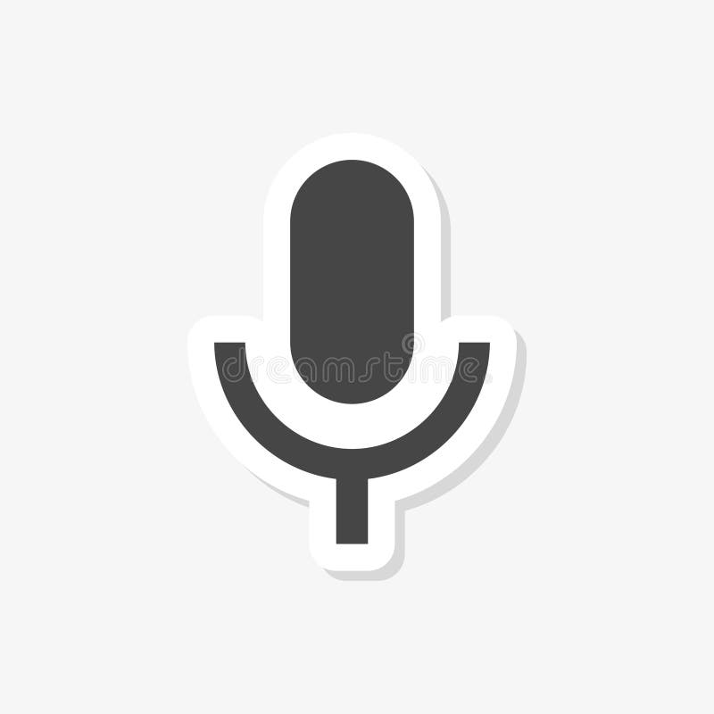 Old Microphone Sticker, Mic Filled Flat Sign for Mobile Concept and Web ...
