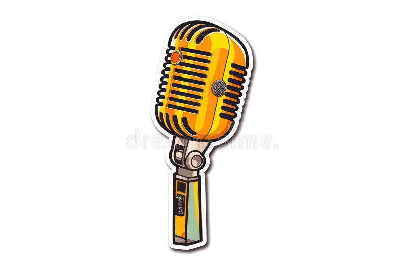 Microphone Sticker on White Background. Generative AI Stock ...