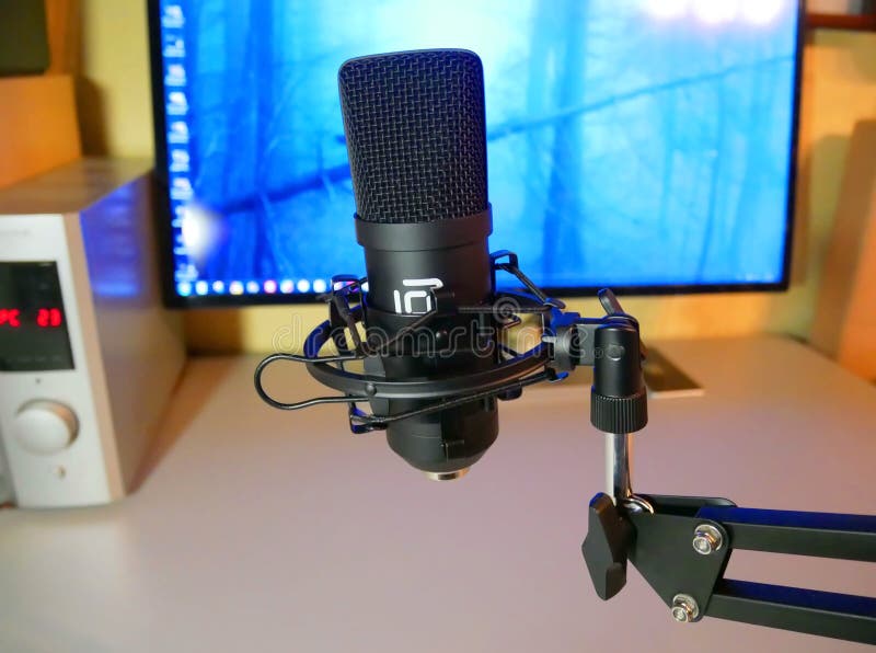 Microphone for Streaming and Bloggers. Microphone on a Movable Leg for ...