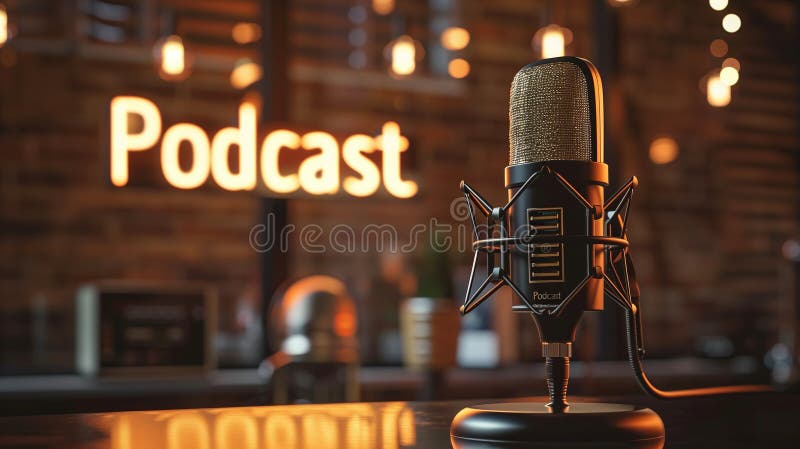 Microphone in a Studio Setting, Standing on a Stand. the Word & X22 ...