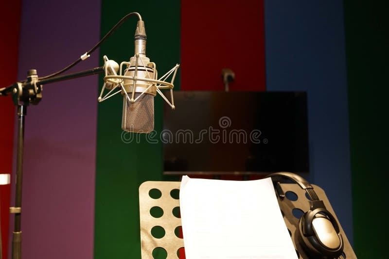 Microphone Suit for Dubbing in the Recording Studio Stock Image - Image ...