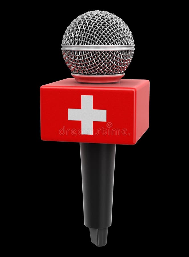 Microphone with Swiss Flag. Image with Clipping Path Stock Illustration ...