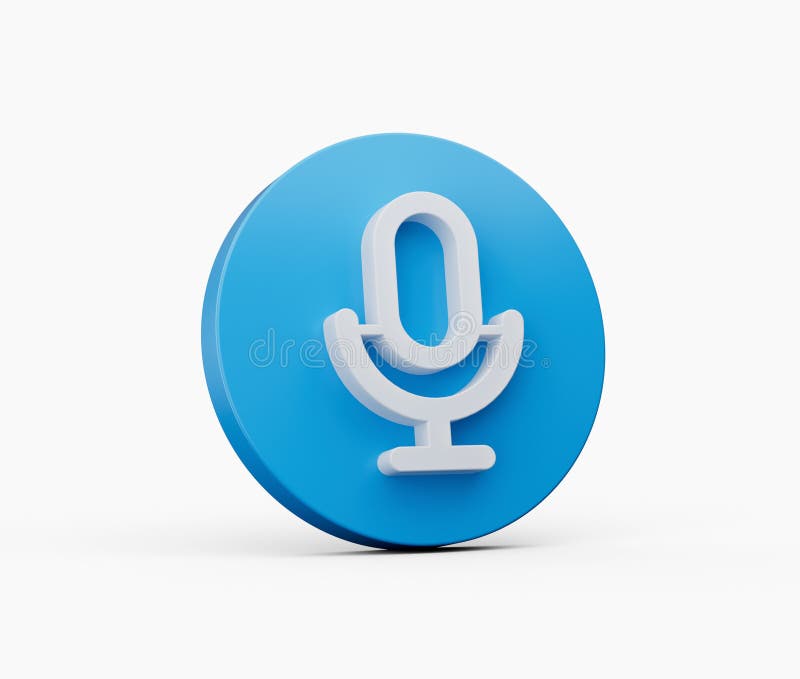 Microphone Symbol Blue Icon 3d Illustration Stock Illustration ...
