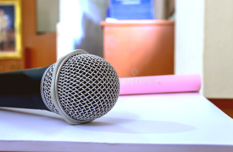 Microphone stock photo. Image of light, interview, hall - 93201068