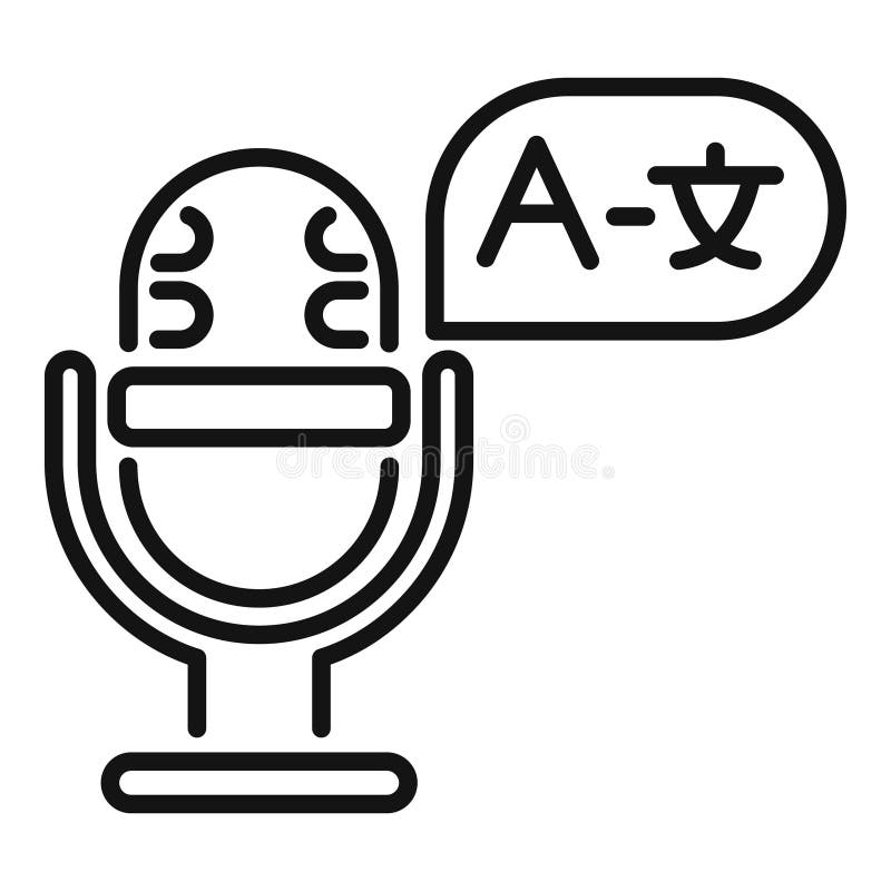 Microphone Translating Audio Language Icon Stock Vector - Illustration ...