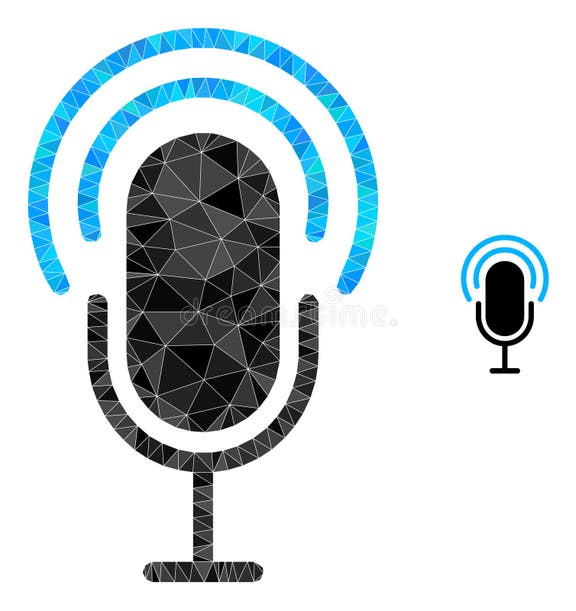 Microphone Triangle Lowpoly Flat Icon Stock Vector - Illustration of ...