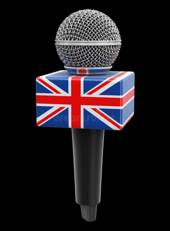 Microphone with UK Flag. Image with Clipping Path Stock Illustration ...