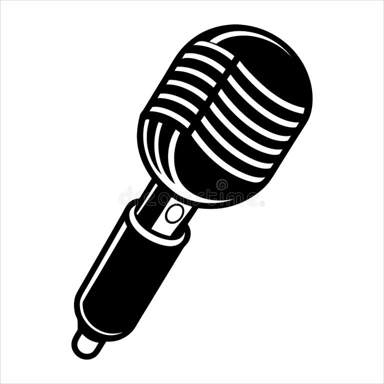 A Microphone Vector Art Illustration Stock Vector - Illustration of ...