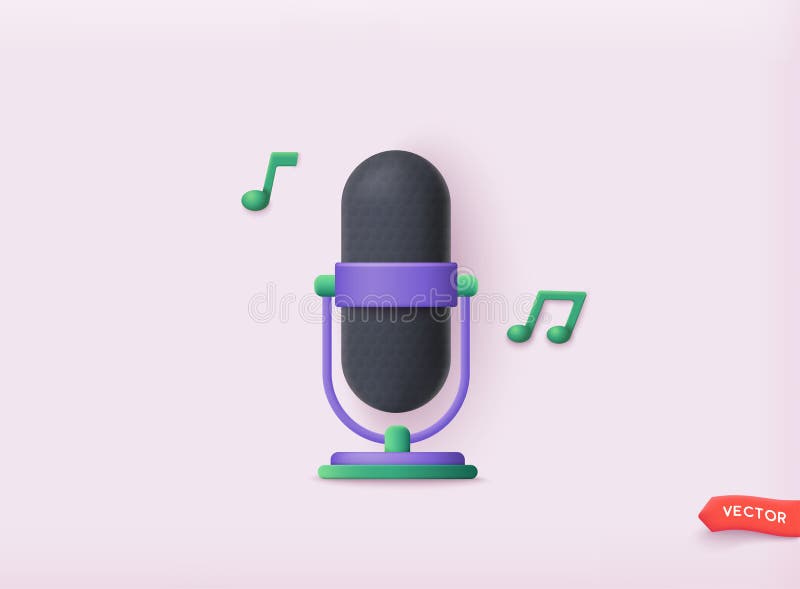 Microphone Vector 3d Icon, Web Design Icon. Voice Vector Icon, Record ...