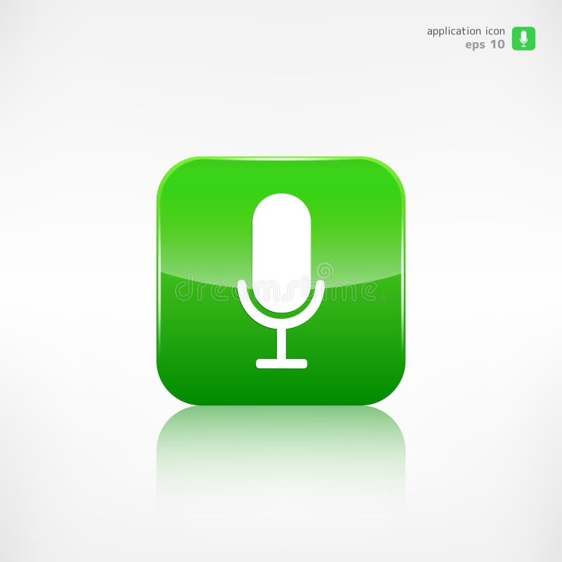 Microphone Vector Icon. Application Button. Stock Vector - Illustration ...