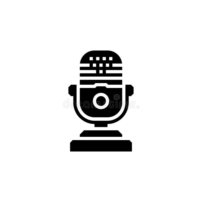 Microphone Vector Icon. Computer Component Icon Solid Style. Perfect ...