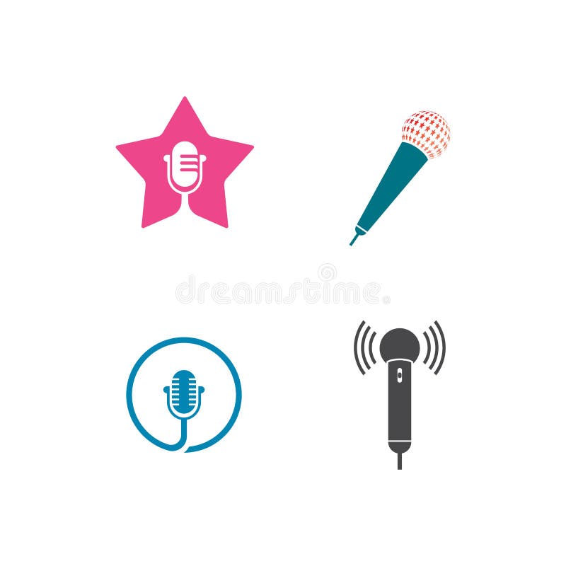 Microphone Vector Icon Illustration Stock Vector - Illustration of ...