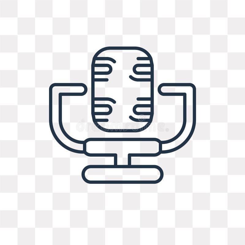 Microphone Vector Icon Isolated on Transparent Background, Linear ...