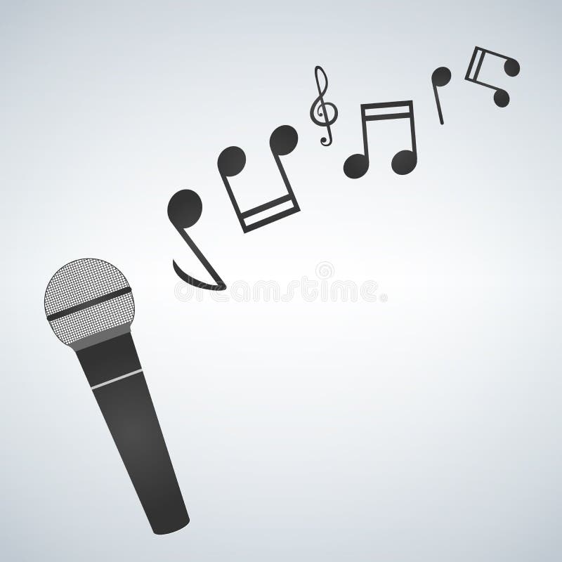 Microphone Vector Icon, Microphone Surrounded by Notes Symbol. Stock ... Microphone Vector Icon, Microphone Surrounded by Notes Symbol. Stock ...