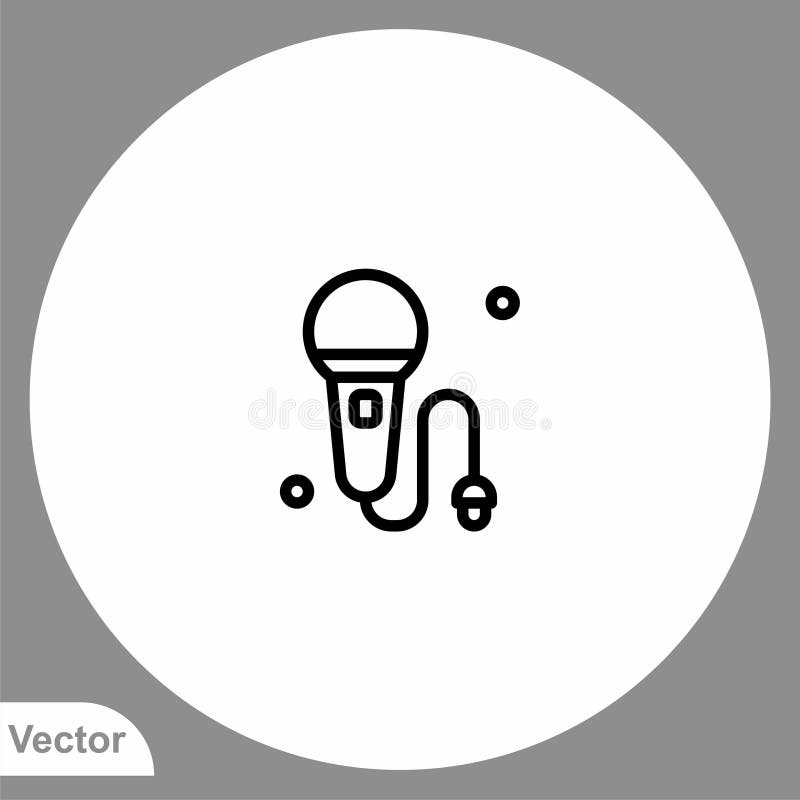 Microphone Vector Icon Sign Symbol Stock Vector - Illustration of black ...