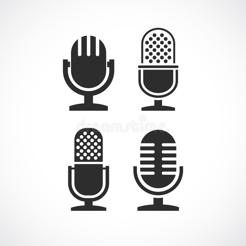 Microphone vector icon stock vector. Illustration of mike - 168286241