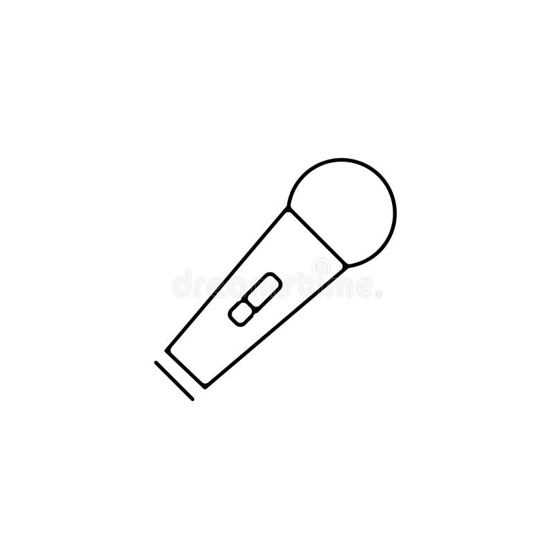 Microphone Thin Line Icon. Microphone Linear Outline Icon Stock Vector ...