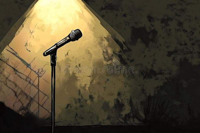 Microphone Waiting Singer Stage Under Spotlight Stock Photos - Free ...