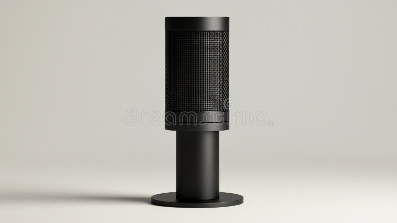 The Microphone, Which is Black and Has a Sleek Cylindrical Design ...