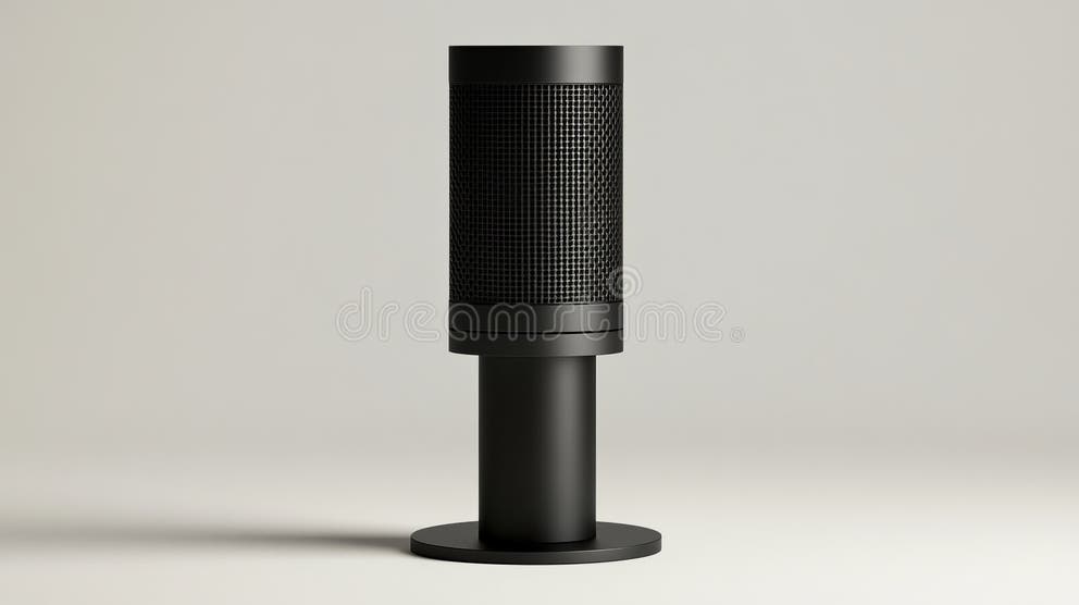 The Microphone, Which is Black and Has a Sleek Cylindrical Design ...