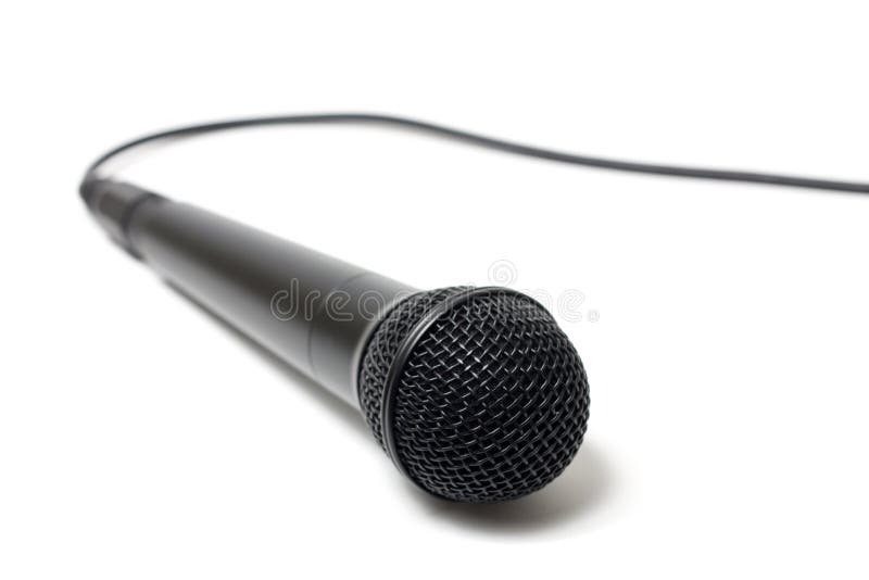 Microphone on White Background Stock Image - Image of media, broadcast ...
