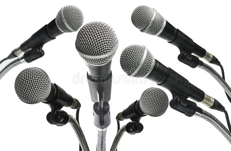 Microphone on White Background Stock Image - Image of communication ...