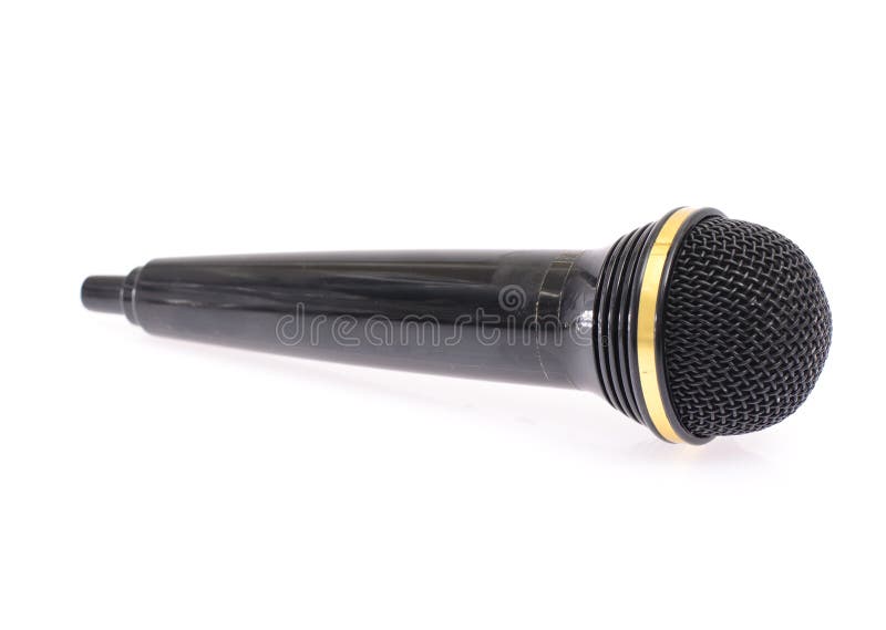 Microphone on White Background Stock Photo - Image of equipment, media ...