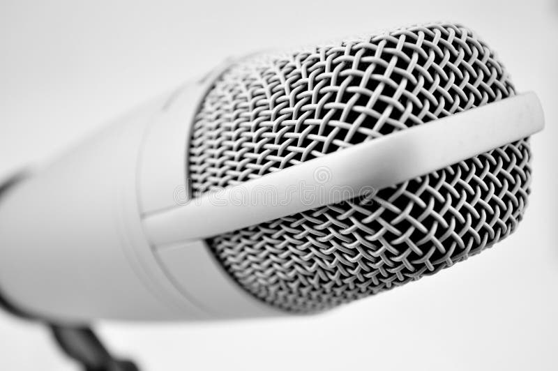Microphone on White Background Stock Image - Image of sphere, voice ...