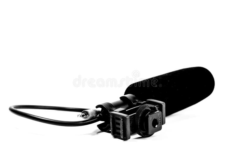 Microphone White Background in Studio Stock Photo - Image of ...