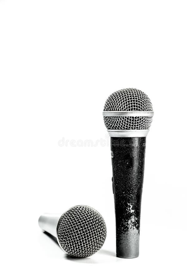 Microphone White Background in Studio Stock Photo - Image of concert ...