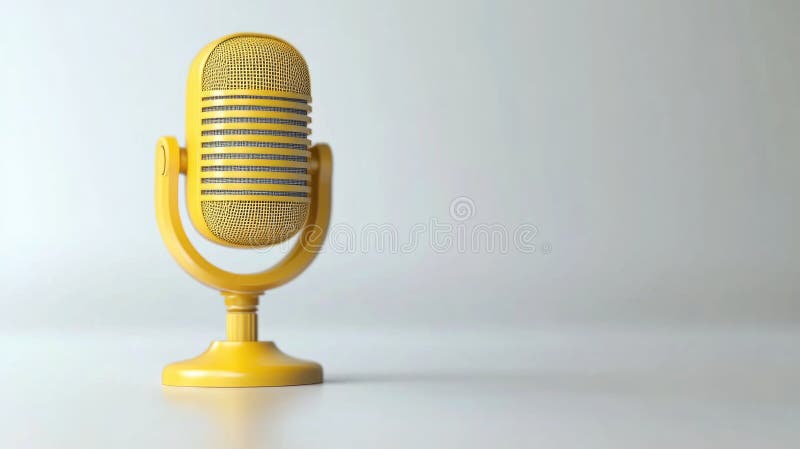 Microphone on White Surface Stock Image - Image of white, broadcasting ...