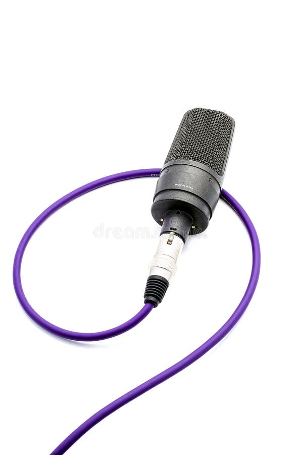 Microphone with wire stock image. Image of recording - 32551455
