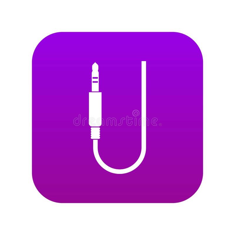 Microphone Wire Icon Digital Purple Stock Vector - Illustration of logo ...