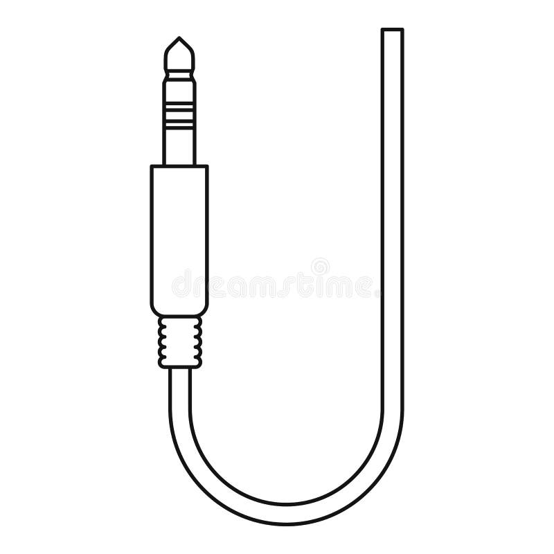 Microphone Wire Icon, Outline Style Stock Vector - Illustration of ...