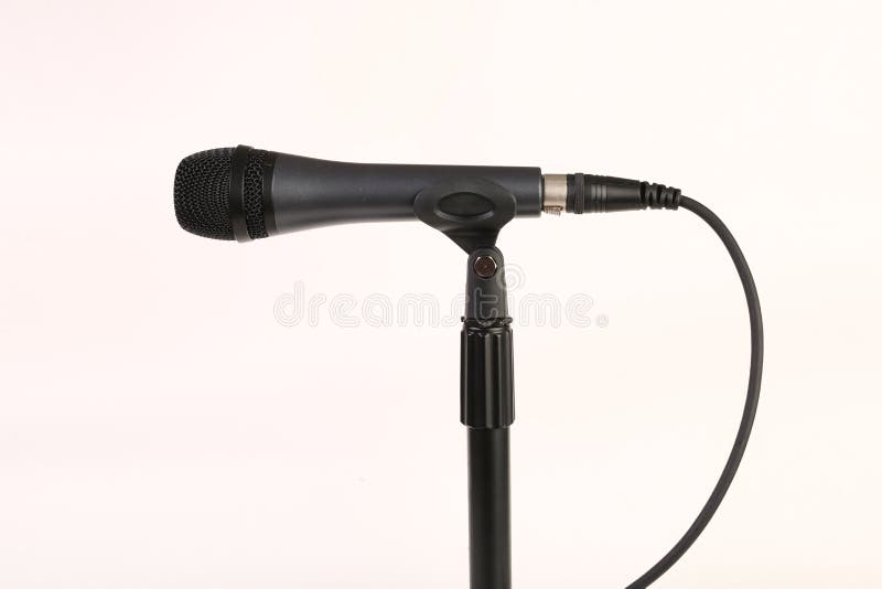 Microphone with Wire on a White Back Ground Stock Image - Image of ...