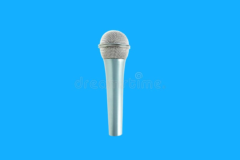 Microphone Wireless Isolated on Blue,mic Speaker Stock Image - Image of ...