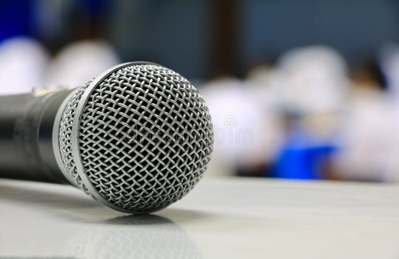 Microphone Wireless on the Table in Seminar Conference Room: Select ...