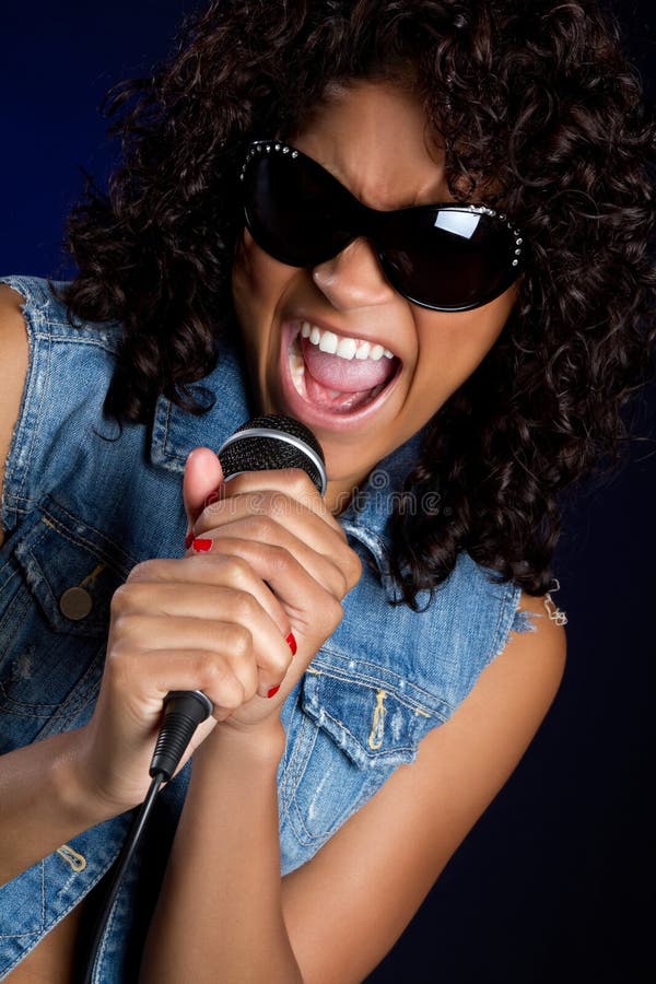 Microphone Woman stock photo. Image of beautiful, girl - 14125986