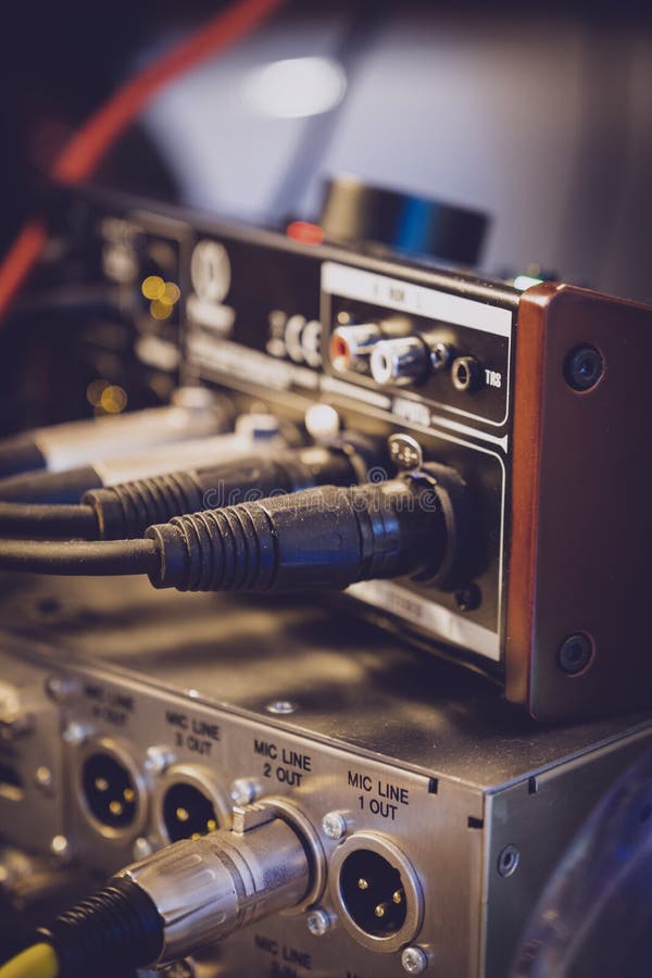 XLR Connector in studio stock photo. Image of volume - 158447578