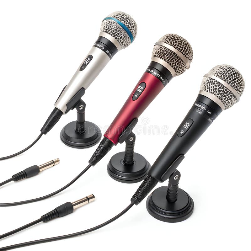 Microphones with Cable stock illustration. Illustration of broadcast ...