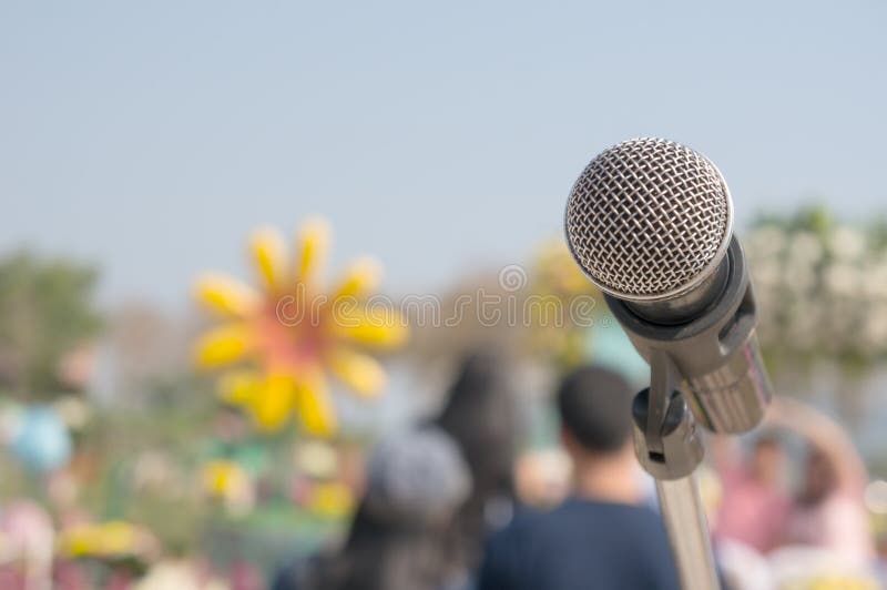 Microphones, Outdoor Events Stock Image - Image of audio, control: 96112949