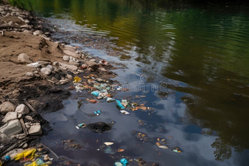 A River, with Microplastics Floating on the Surface Stock Photo - Image ...