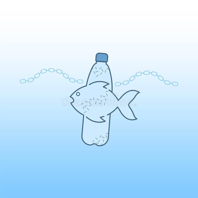 Microplastic in Fish stock vector. Illustration of breakdown - 188953941