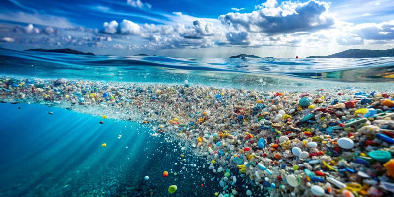 Microplastic Nurdle Ocean Plastic AI-Created Content Stock Illustration ...