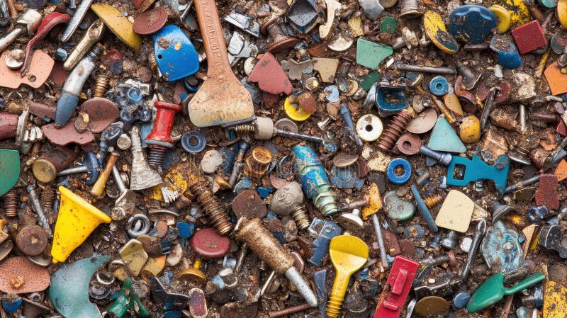 Microplastic Ocean: a Colorful Collage of Debris on a Beach (Macro View ...