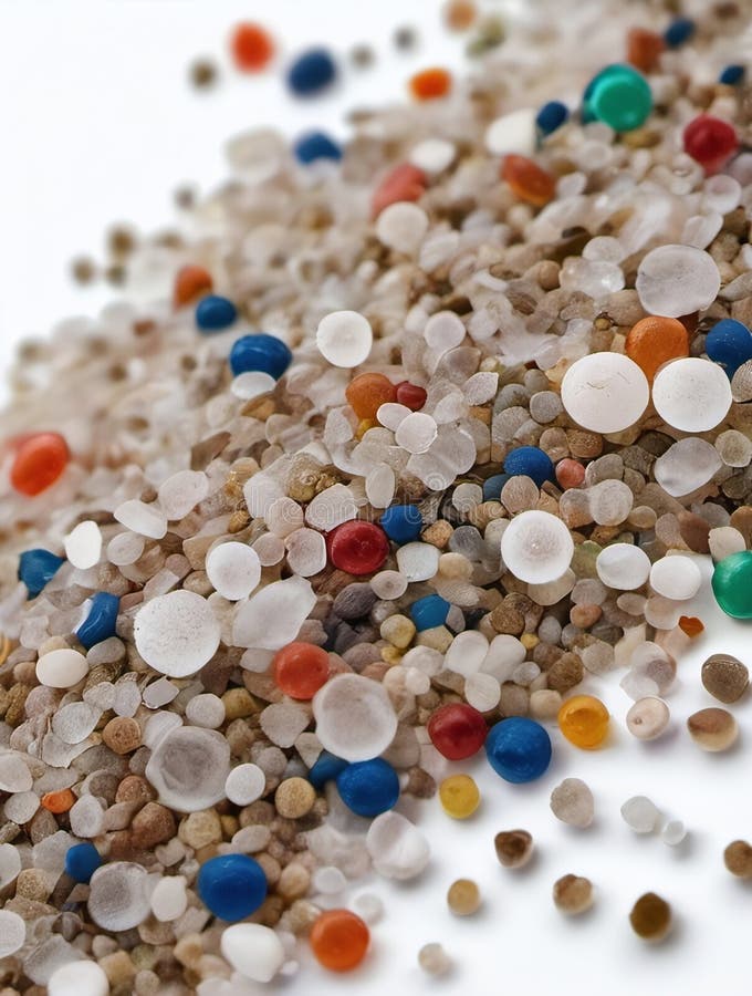 Microplastic Particle, Nurdles Pollution Isolated on White Background ...