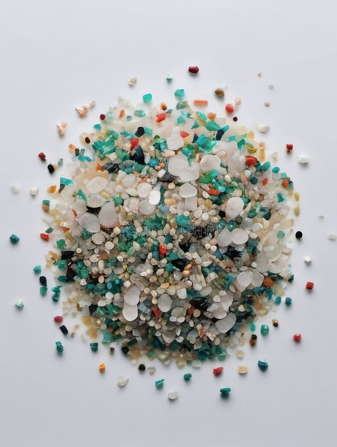 Microplastic Particle, Nurdles Pollution Isolated on White Background ...