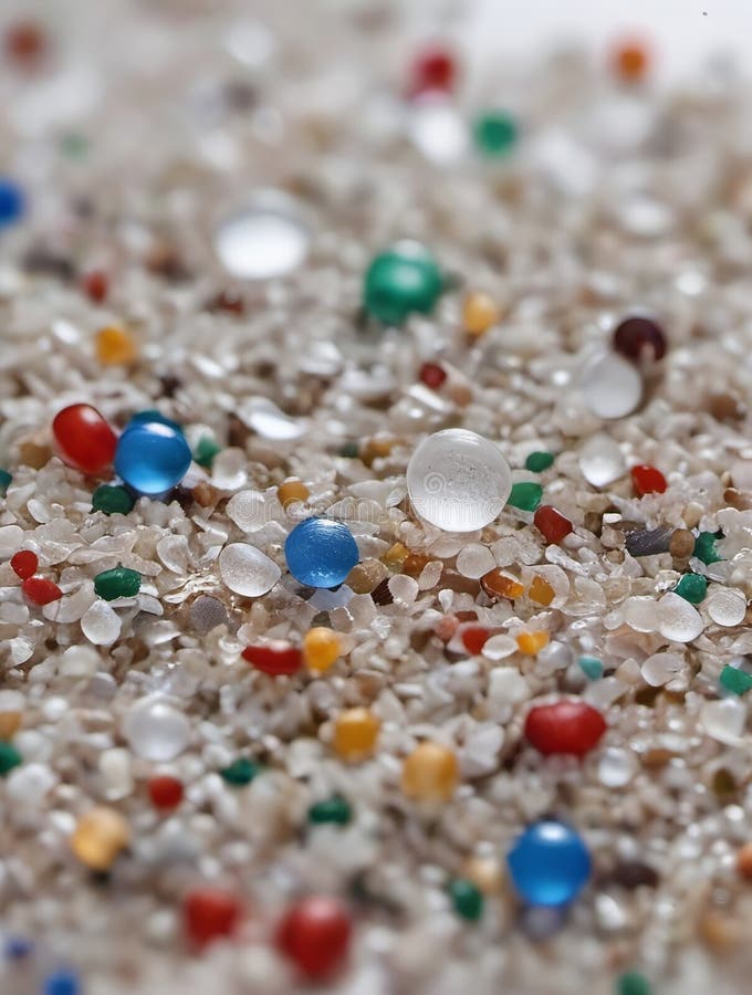 Microplastic Particle, Nurdles Pollution Isolated on White Background ...