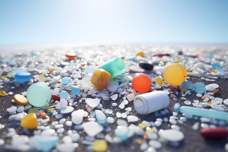 Microplastic Particles Float in the Ocean, Water Pollution Stock ...